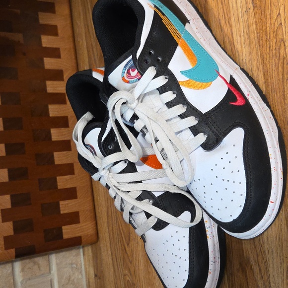 Nike | Shoes | Nike Low Dunks Black And White Panda With Orange ...